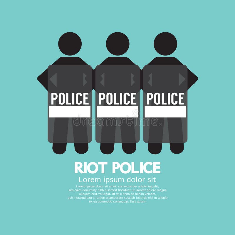Riot Police Standing with Shield Stock Vector - Illustration of ...