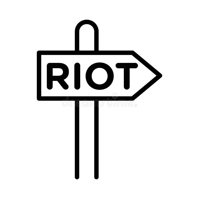 Riot Sign Icon Linear Logo Mark in Black and White Stock Vector ...