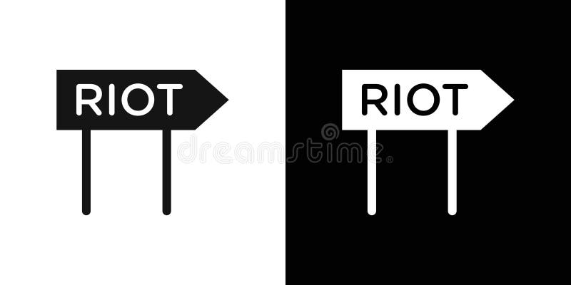 Riot Sign Icon Logo Set Vector Stock Vector - Illustration of sign ...