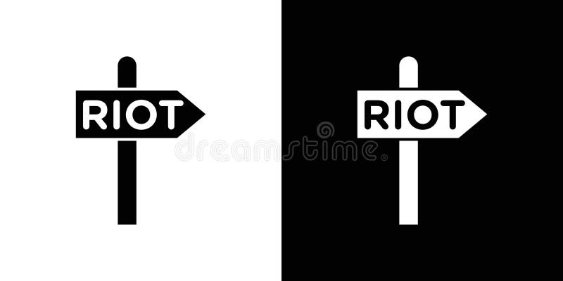 Riot Sign Icon Outline Sign Symbol Set Stock Vector - Illustration of ...