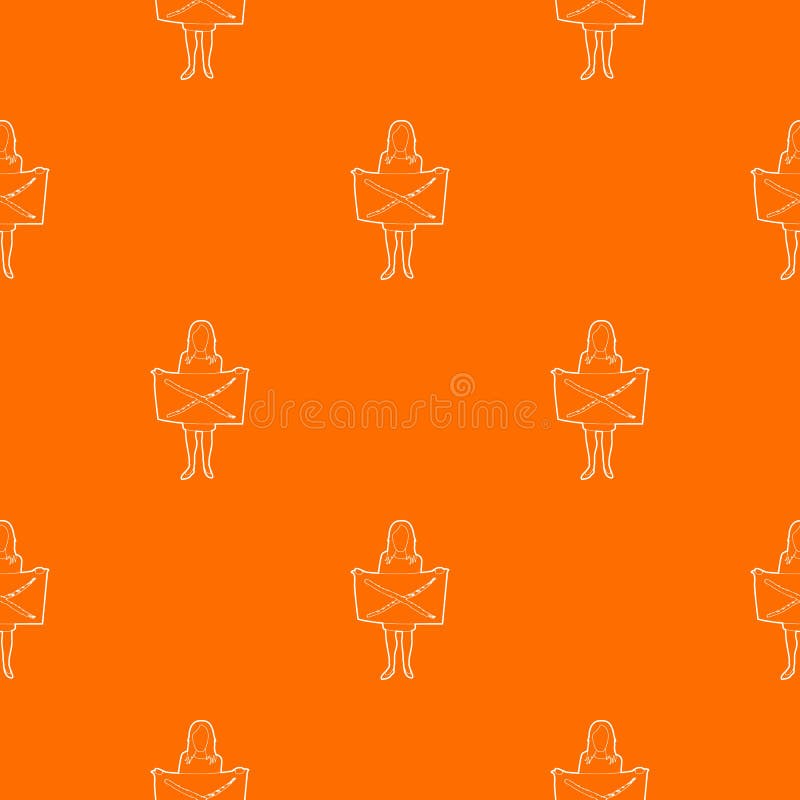 Riot of Woman Pattern Vector Orange Stock Vector - Illustration of line ...