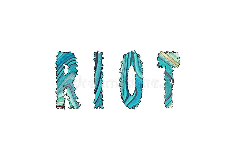 Riot Word, Banner, Poster and Sticker Stock Illustration - Illustration ...