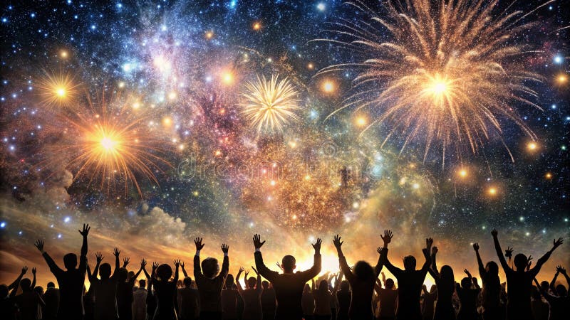 Riotous Celebration the Backdrop of a Black Galaxy is Illuminated by ...