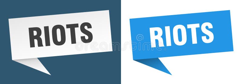 Riots Banner. Riots Speech Bubble Label Set Stock Vector - Illustration ...