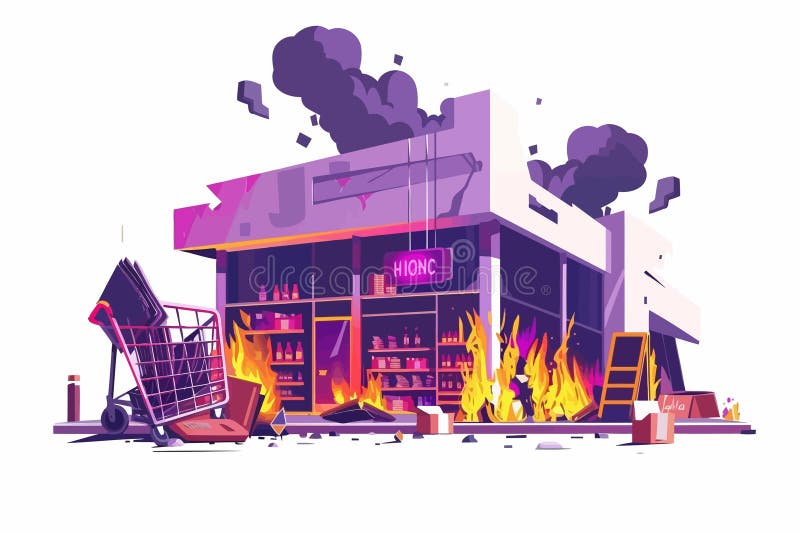 Riots Looting Shops Stock Image Isolated Vector Style Stock Vector ...