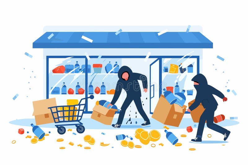 Riots Looting Shops Stock Image Isolated Vector Style Stock Vector ...