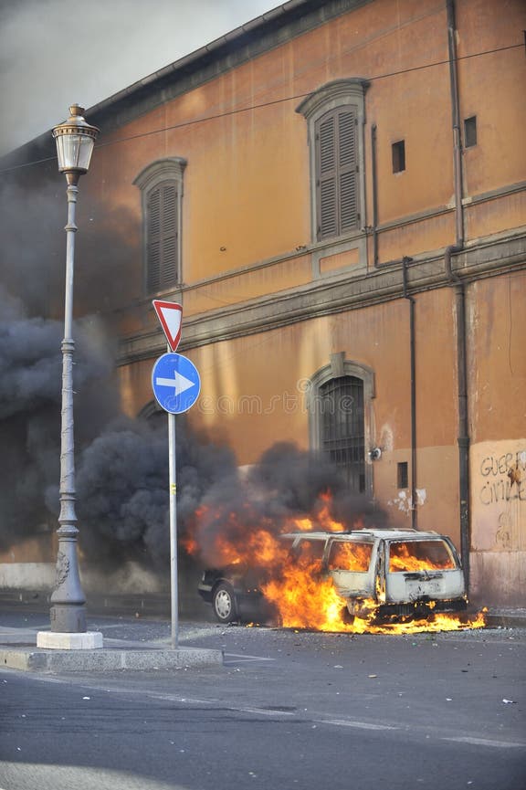 Riots in Rome - Italian Students Protest Editorial Image - Image of ...