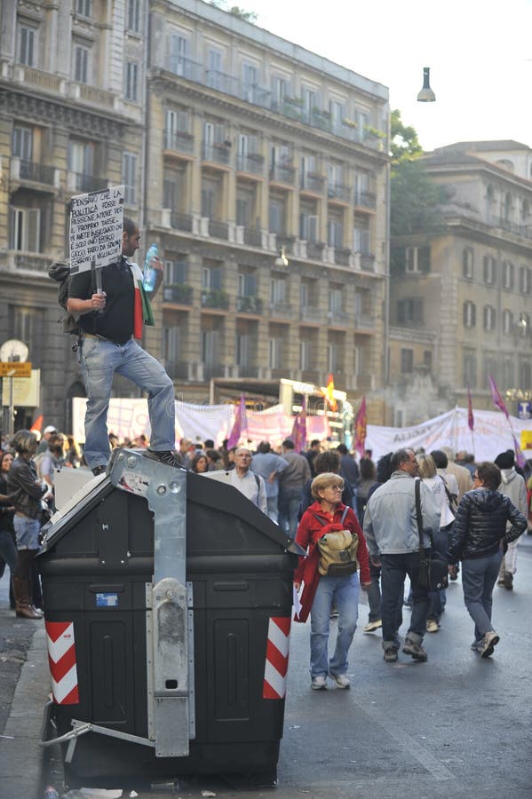 Riots in Rome - Italian Students Protest Editorial Stock Image - Image ...