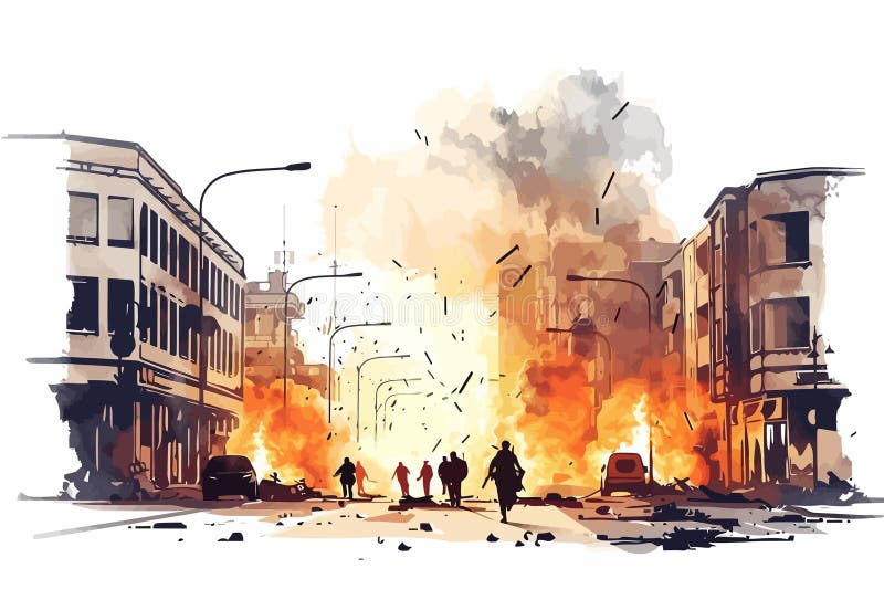 Riots on Street Stock Image Isolated Vector Style Stock Vector ...