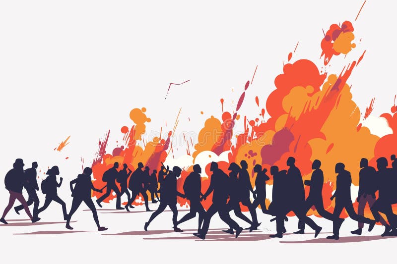 Riots on Street Stock Image Isolated Vector Style Stock Vector ...