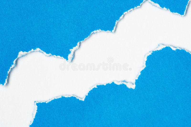 Rip Blue Paper and White Background Stock Image - Image of blue, frame ...