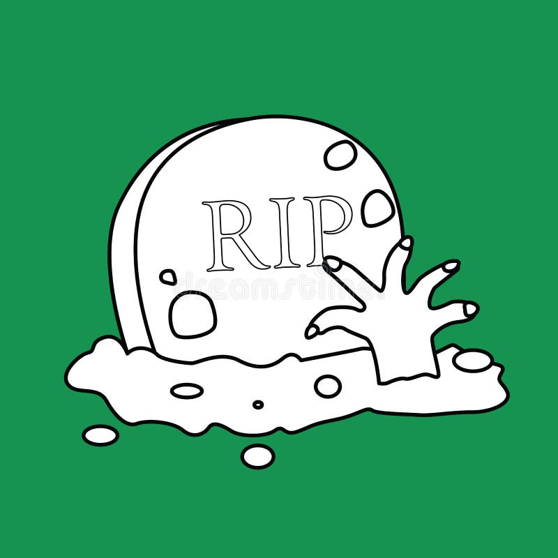 RIP Grave Zombie Halloween Party Digital Stamp Stock Vector ...