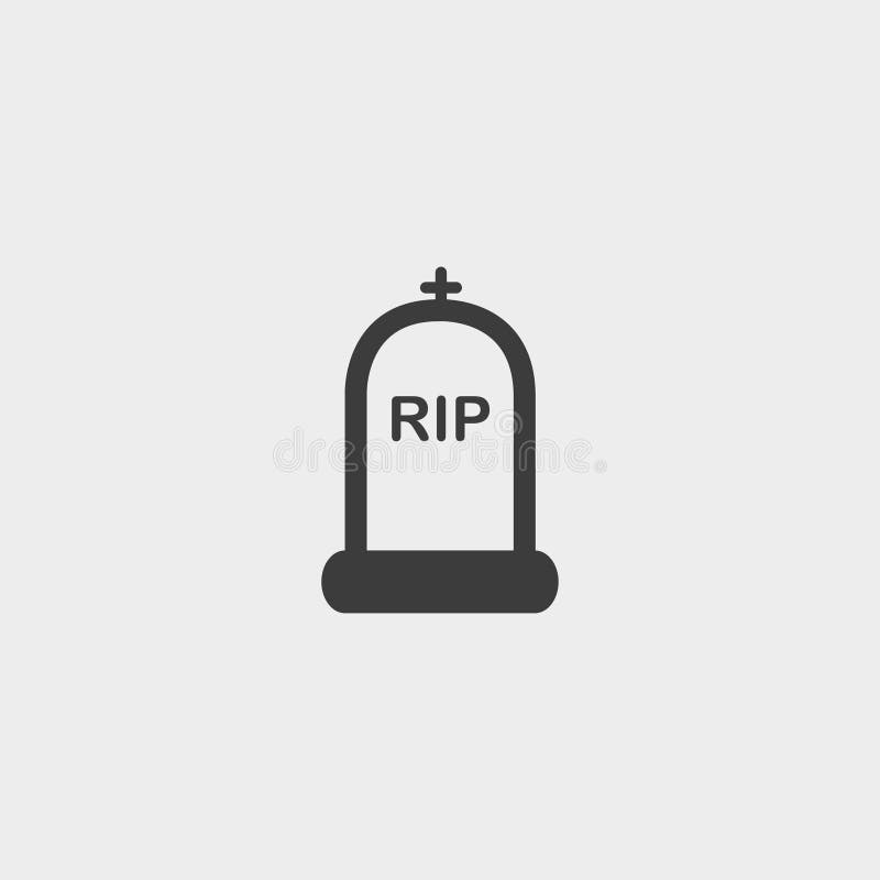 RIP Icon in a Flat Design in Black Color. Vector Illustration Eps10 ...