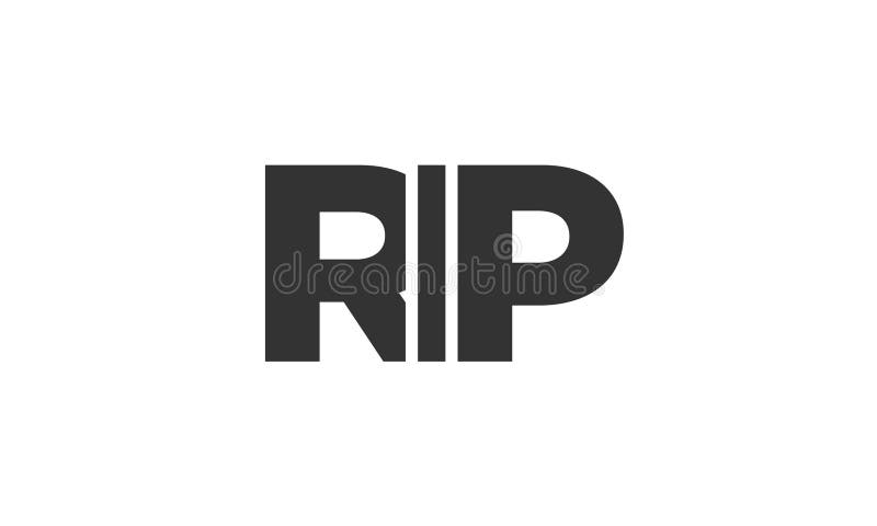 RIP Logo Design Template with Strong and Modern Bold Text. Initial ...