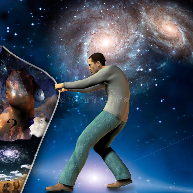 Man Contemplating the Solar System Stock Image - Image of universe ...