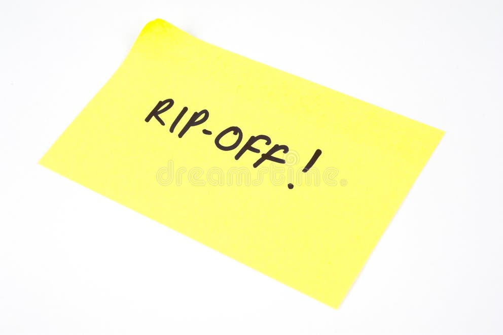 Rip-Off! Written on a Sticky Note Stock Image - Image of reminding ...