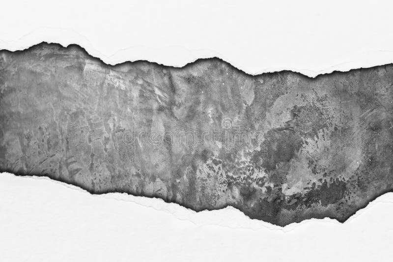 Rip Paper on Grunge Cement Wall Stock Image - Image of separation ...