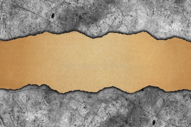 Rip Paper on Grunge Cement Wall Stock Photo - Image of space, divide ...