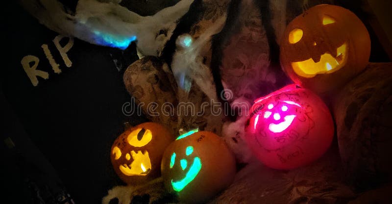 Rip Pumpkins Happy Halloween Jack O Lantern Stock Image - Image of ...