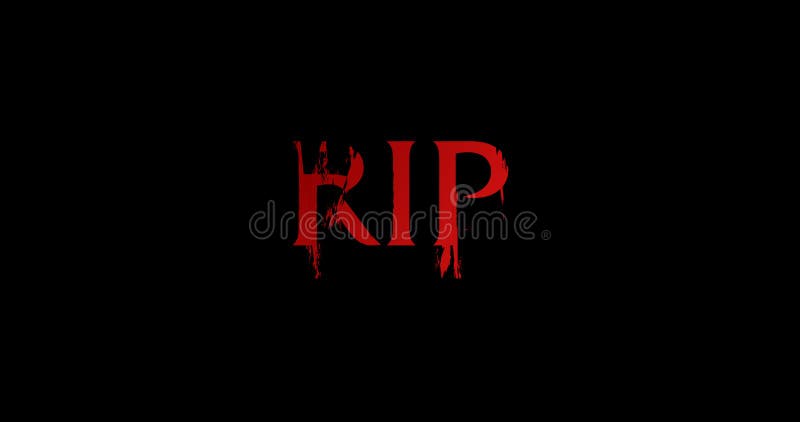 RIP and Rest in Peace Text Animation on Black Background Stock ...