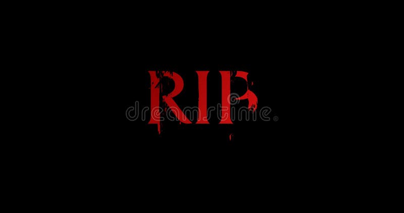 RIP and Rest in Peace Text Animation on Black Background Stock ...