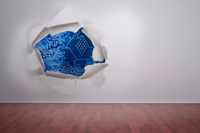 Rip showing circuit board stock illustration. Illustration of computing ...