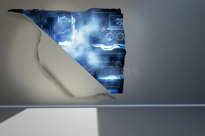 Rip on Wall Showing Interface Stock Illustration - Illustration of ...