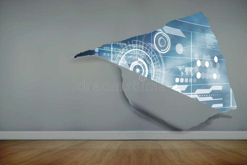 Rip on Wall Showing Interface Stock Illustration - Illustration of ...