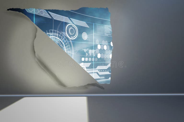 Rip on Wall Showing Interface Stock Illustration - Illustration of ...