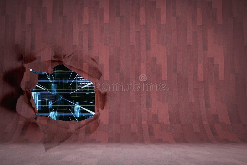 Rip on Wall Showing Technology Interface Stock Illustration ...