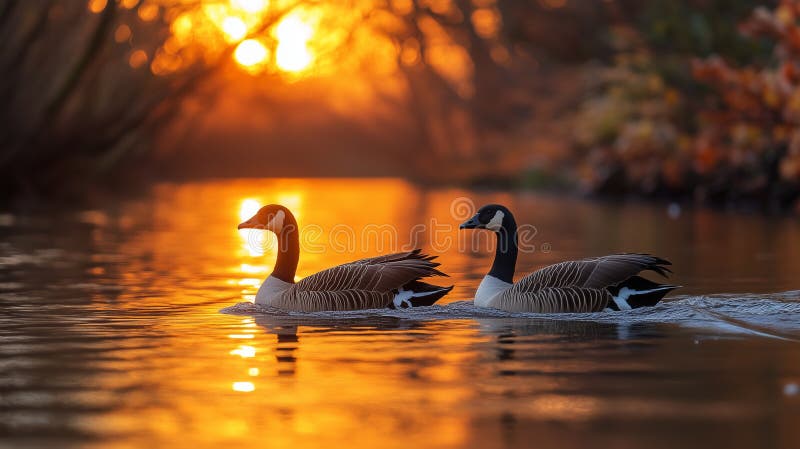 Wave Riparian Canadian Geese Golden Stock Photos - Free & Royalty-Free ...
