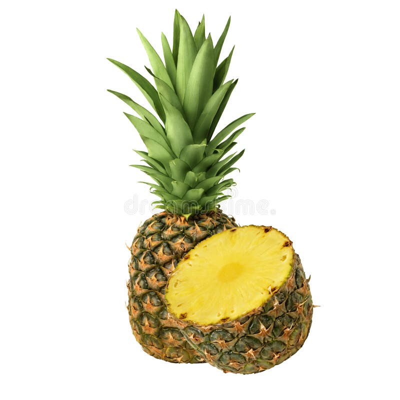 Ripe Ananas Fruit with Green Leaves Stock Photo - Image of freshness ...