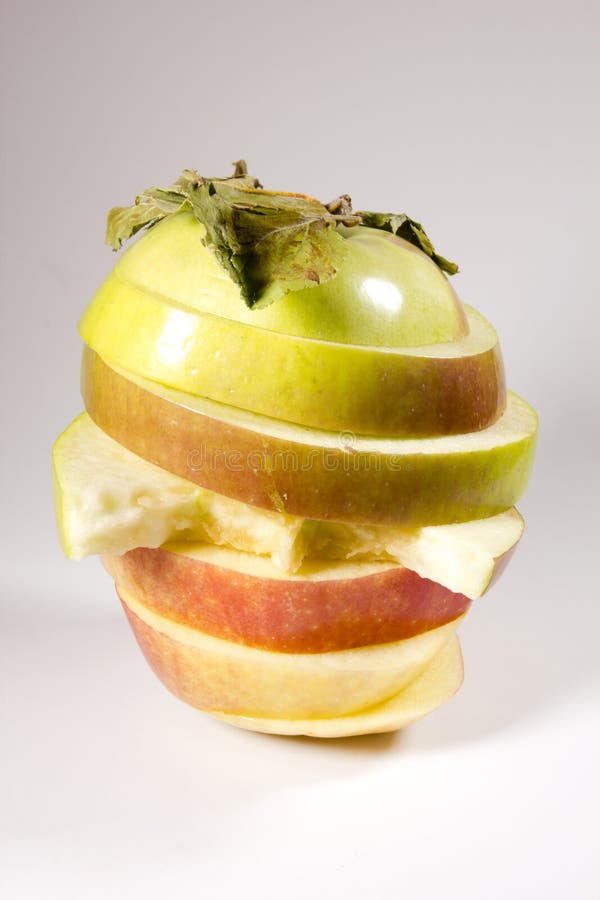 Sliced Layers Red Apple and Orange Stock Image - Image of vitamins ...