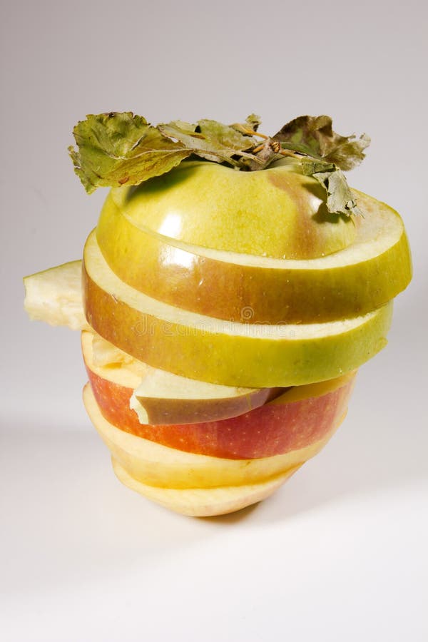 Sliced Layers Red Apple and Orange Stock Image - Image of vitamins ...