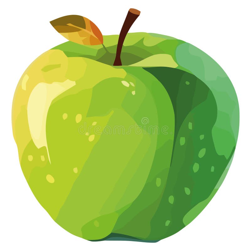 Ripe Apple Symbolizes Healthy Eating and Freshness Stock Vector ...