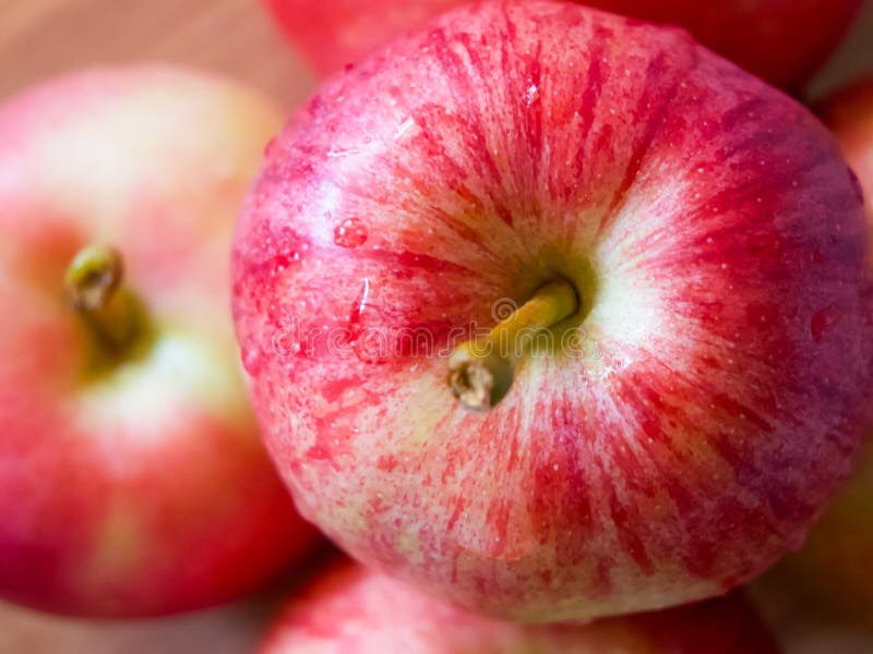 Ripe Apples Close-Up. Detailed View of Red Apples with Natural Patterns ...