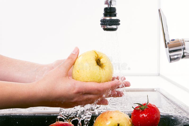 Washing apple stock image. Image of apple, delicious, healthy - 250001