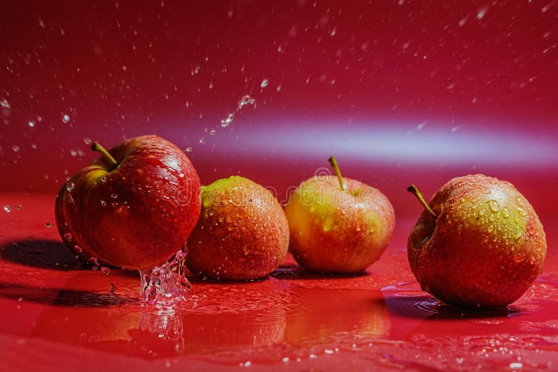 Ripe apples stock image. Image of plash, natural, drop - 67498897
