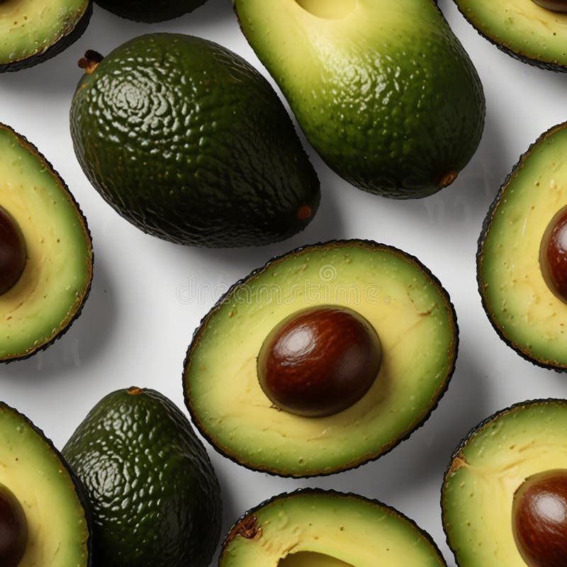 Ripe avacado cut in half stock illustration. Illustration of dinner ...