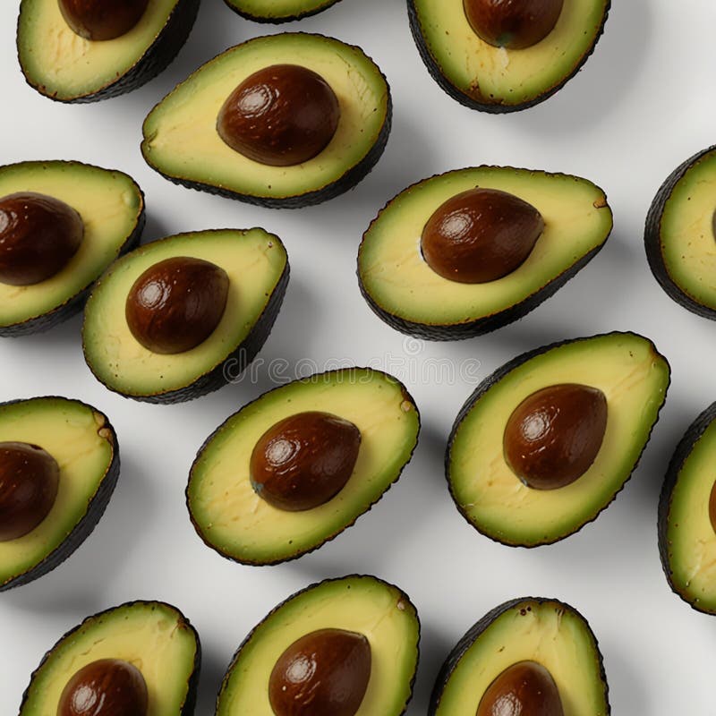 Ripe avacado cut in half stock illustration. Illustration of colorful ...