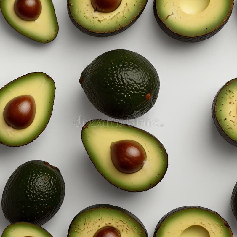 Ripe avacado cut in half stock illustration. Illustration of delicious ...