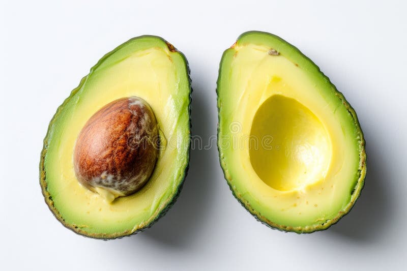 Ripe Avocado Half Revealing Creamy Texture, Seed Removed for Display of ...