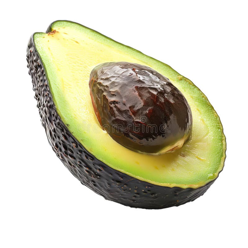 Ripe Avocado Half Showing Seed on White Background Stock Photo - Image ...