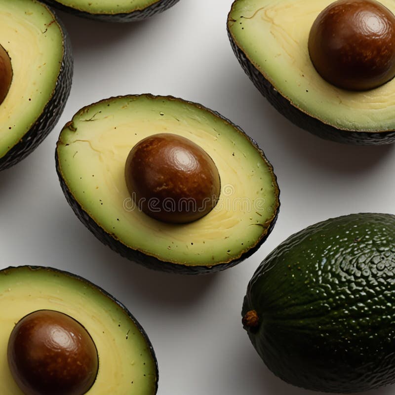 Ripe avacado cut in half stock illustration. Illustration of background ...