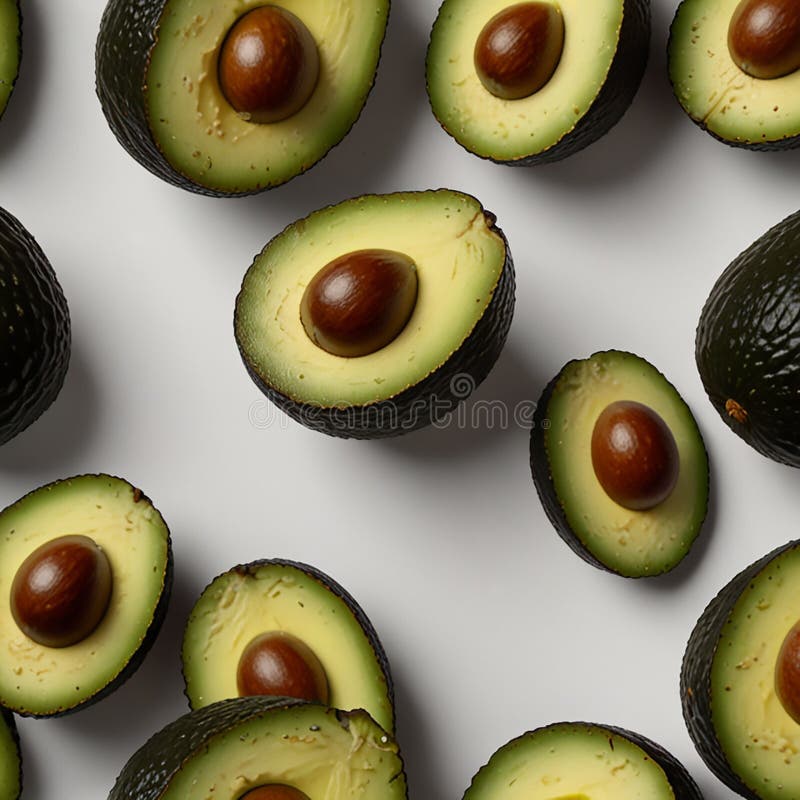 Ripe avacado cut in half stock illustration. Illustration of studio ...