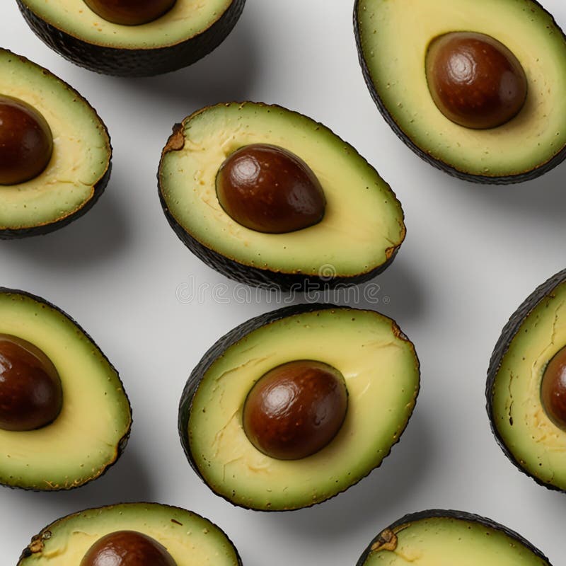 Ripe avacado cut in half stock illustration. Illustration of isolated ...