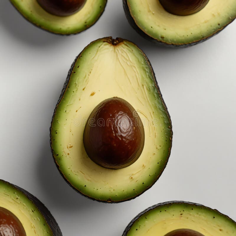 Ripe avacado cut in half stock illustration. Illustration of healthy ...