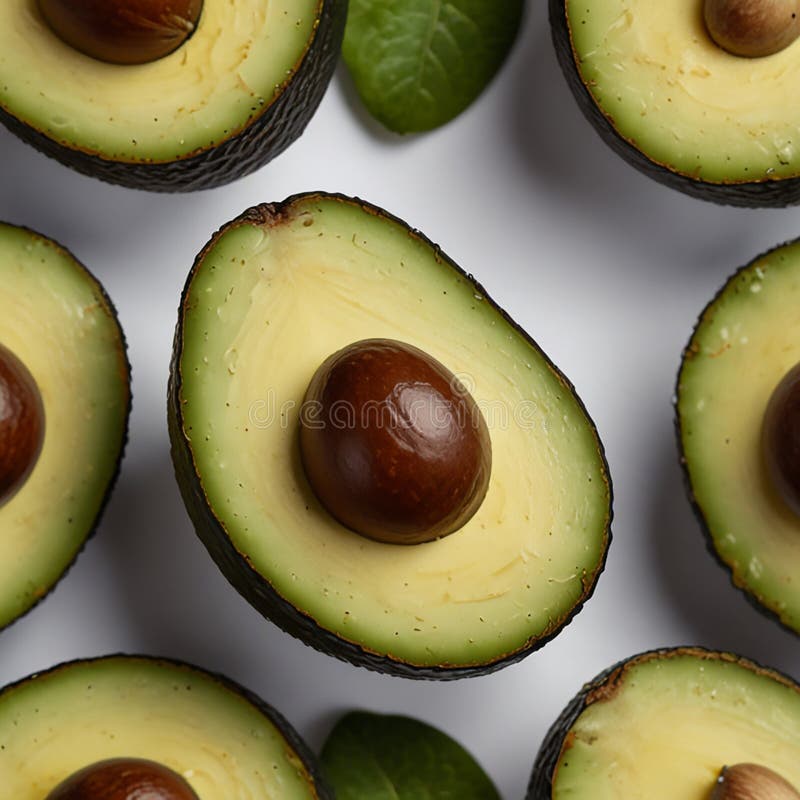 Ripe avacado cut in half stock illustration. Illustration of avacado ...