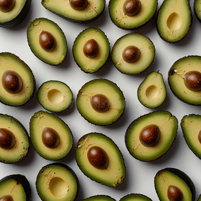 Ripe avacado cut in half stock illustration. Illustration of diet ...