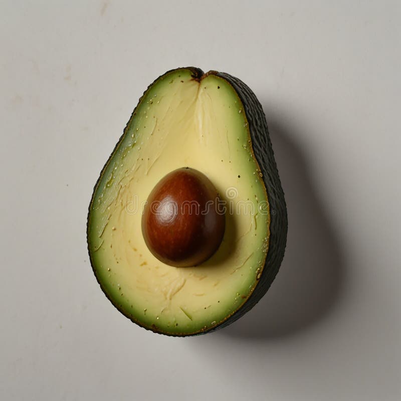 Ripe avacado cut in half stock illustration. Illustration of produce ...